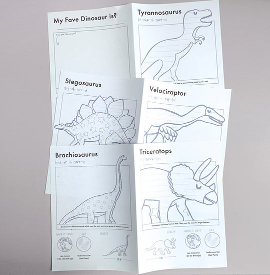 Dinosaur Colouring Book – PaperPaintPixels