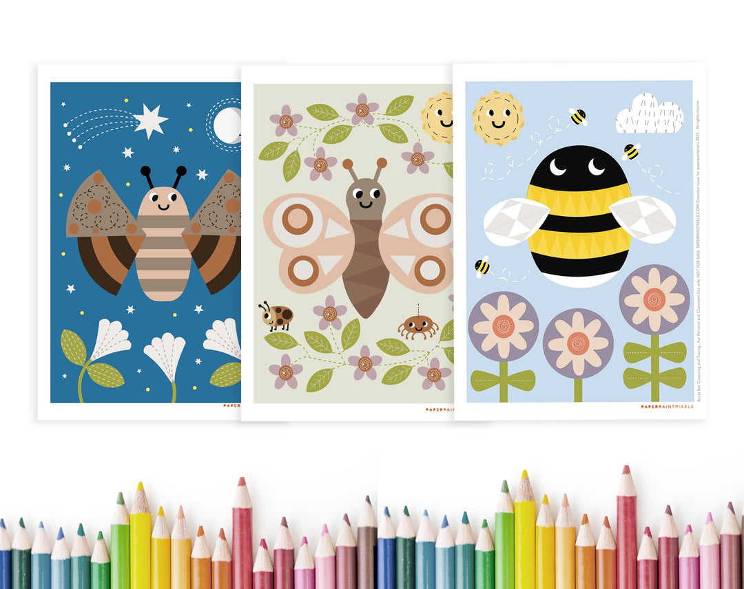 SUPER CUTE BUG COLOURING – PaperPaintPixels